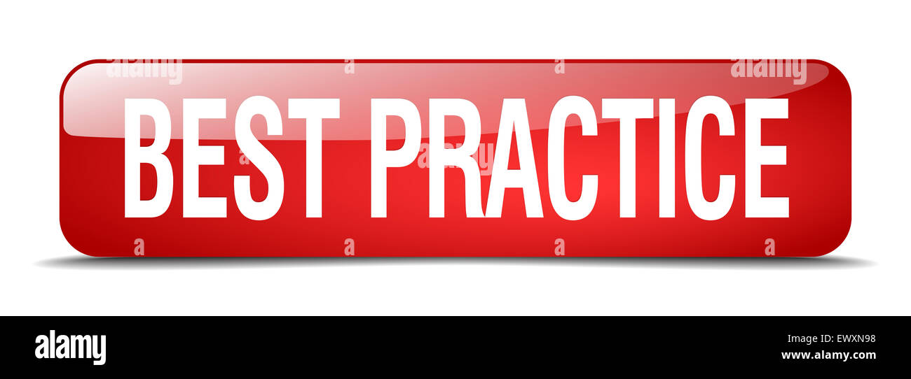 best practice red square 3d realistic isolated web button Stock Photo ...