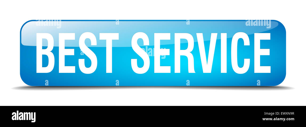 best service blue square 3d realistic isolated web button Stock Photo ...