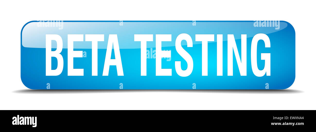 beta testing blue square 3d realistic isolated web button Stock Photo ...
