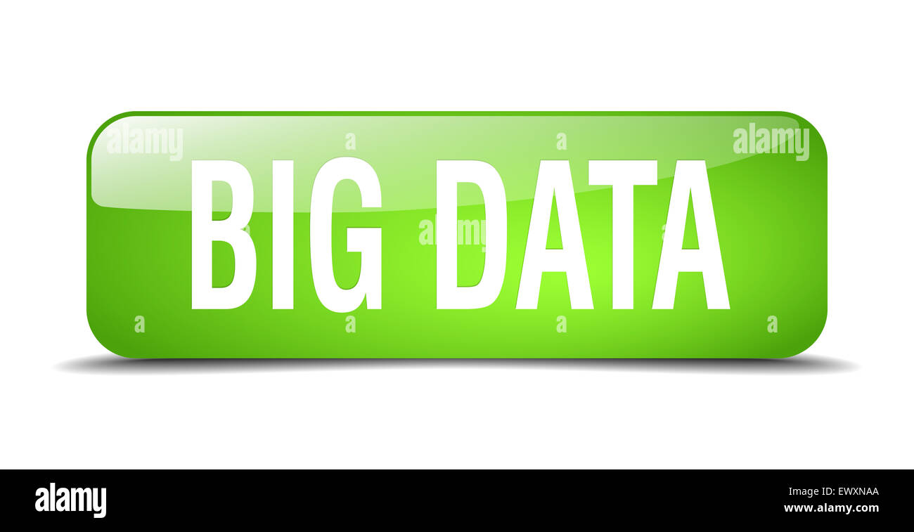 big data green square 3d realistic isolated web button Stock Photo - Alamy