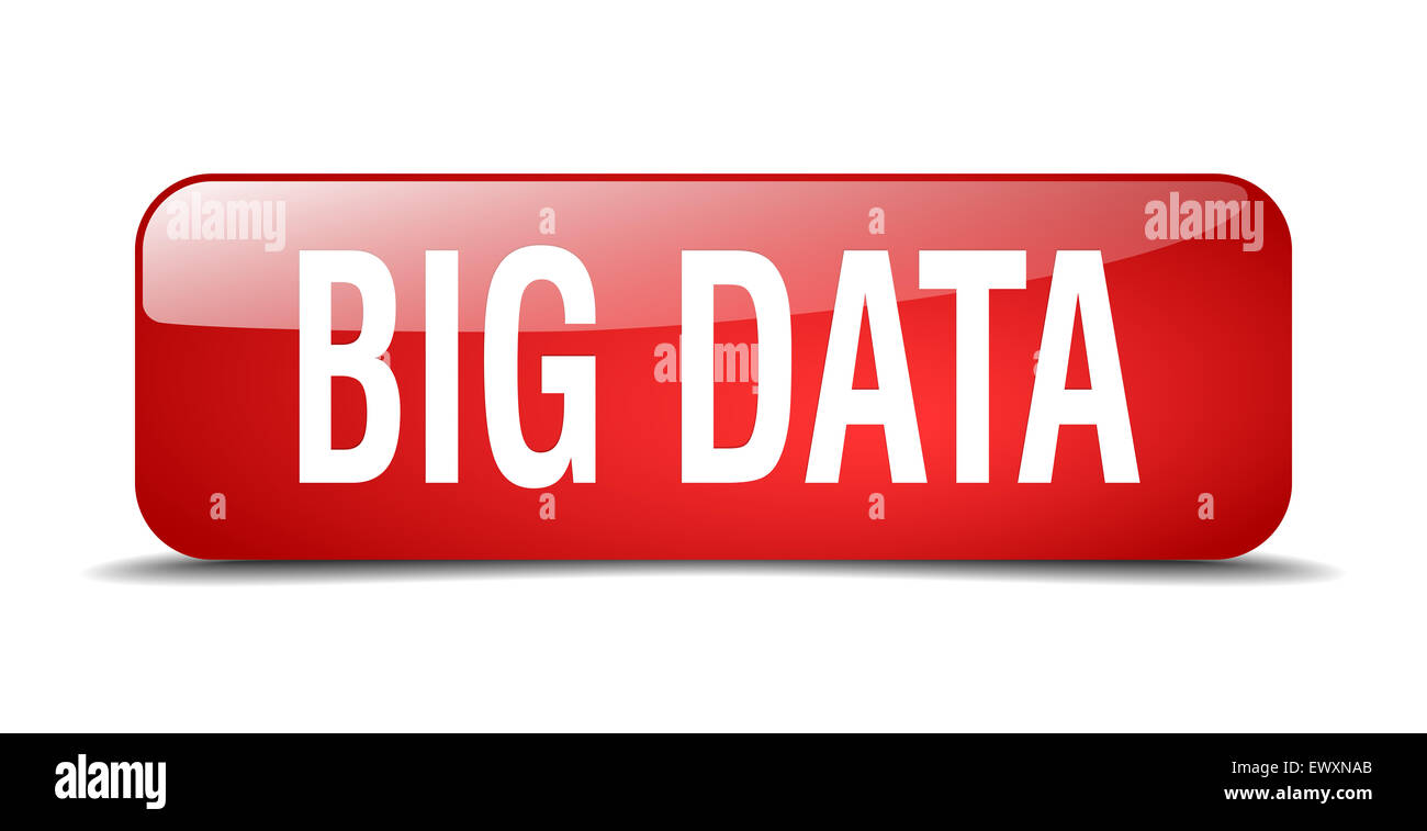 big data red square 3d realistic isolated web button Stock Photo - Alamy