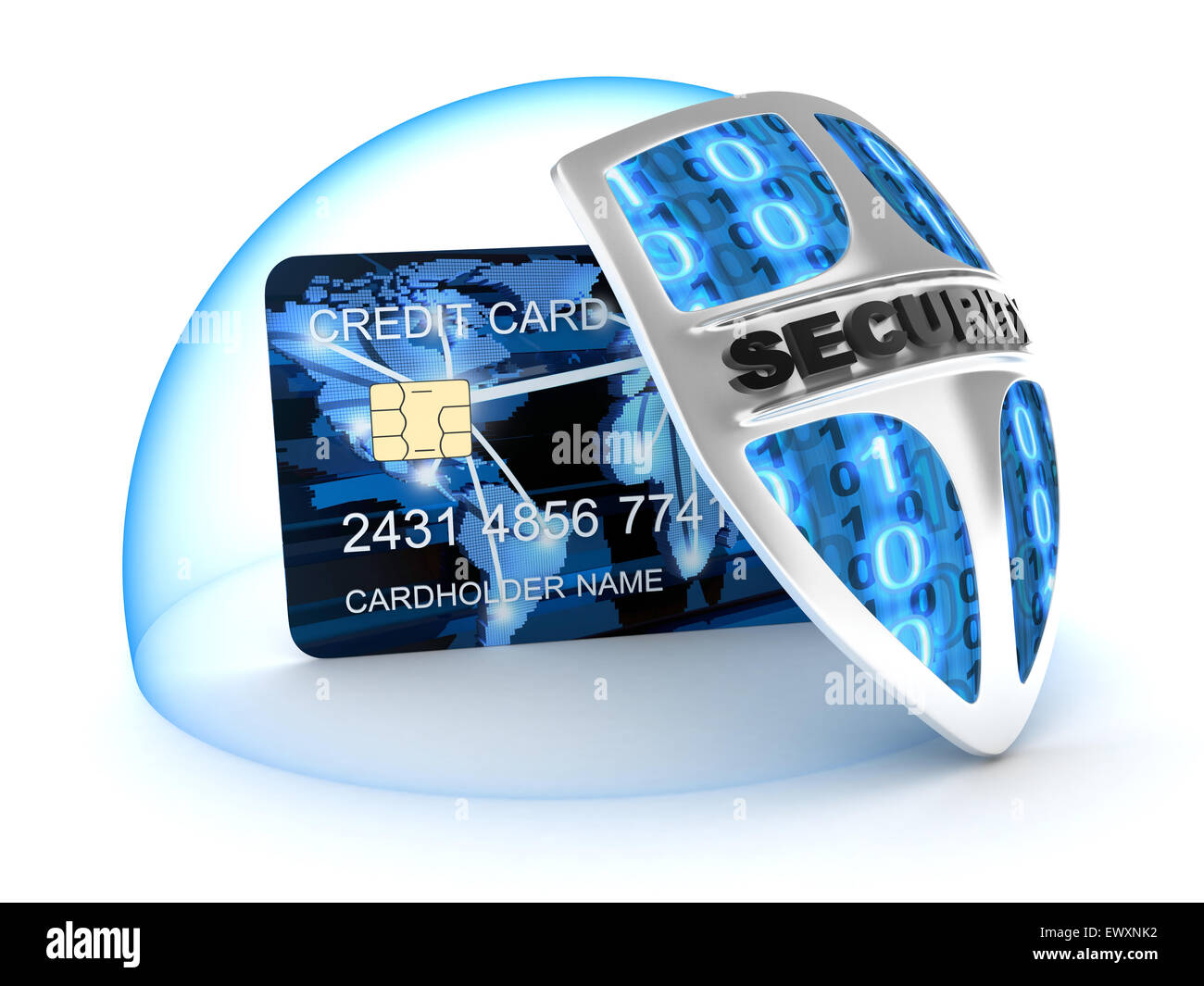 Credit card and security (done in 3d Stock Photo - Alamy