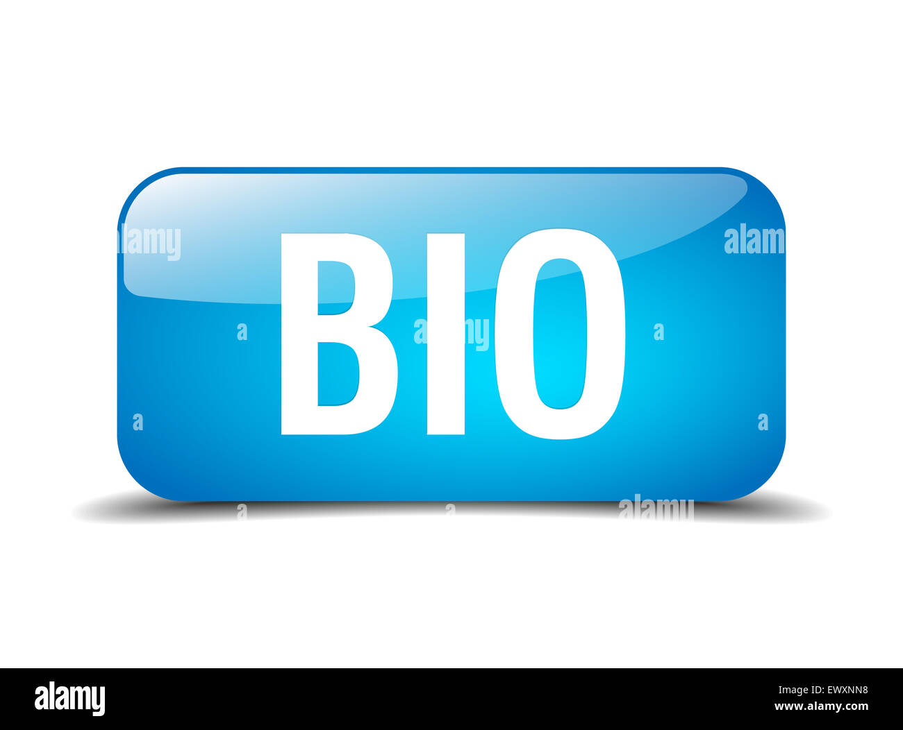 bio blue square 3d realistic isolated web button Stock Photo - Alamy