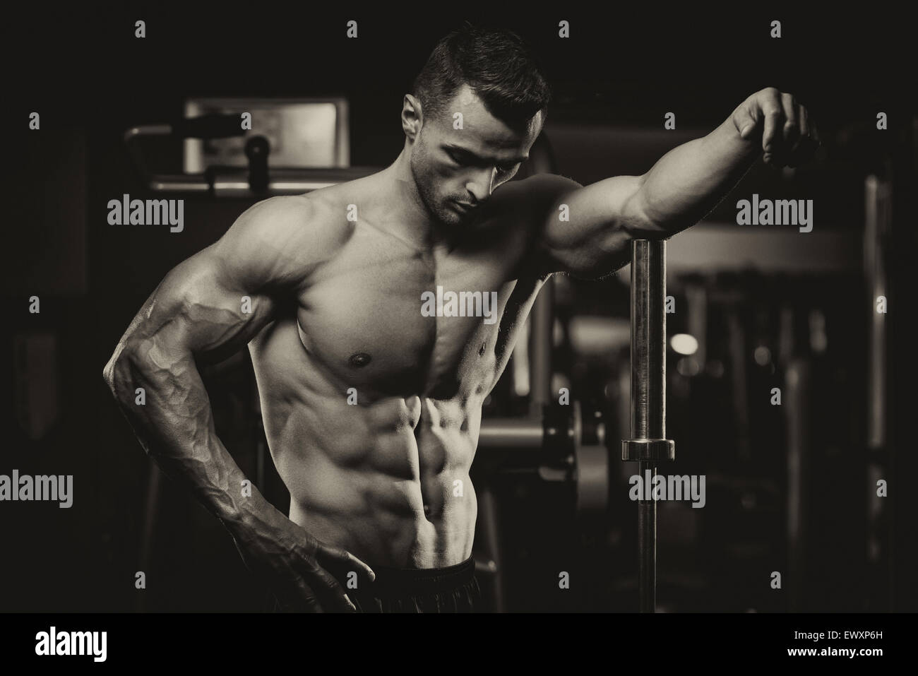 Portrait Of A Physically Fit Young Man Without A Shirt Stock Photo - Alamy