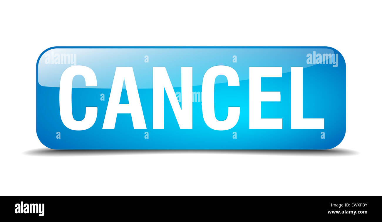 cancel blue square 3d realistic isolated web button Stock Photo - Alamy