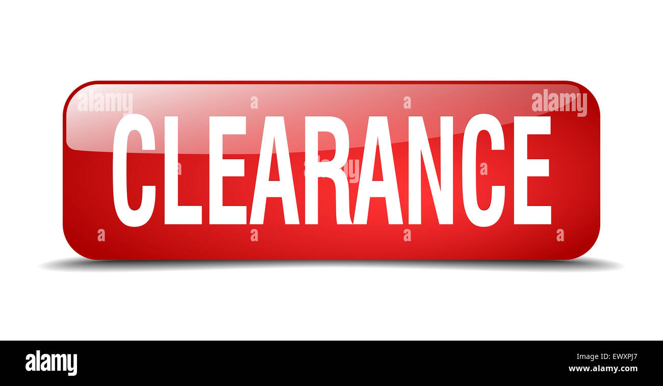 clearance red square 3d realistic isolated web button Stock Photo - Alamy