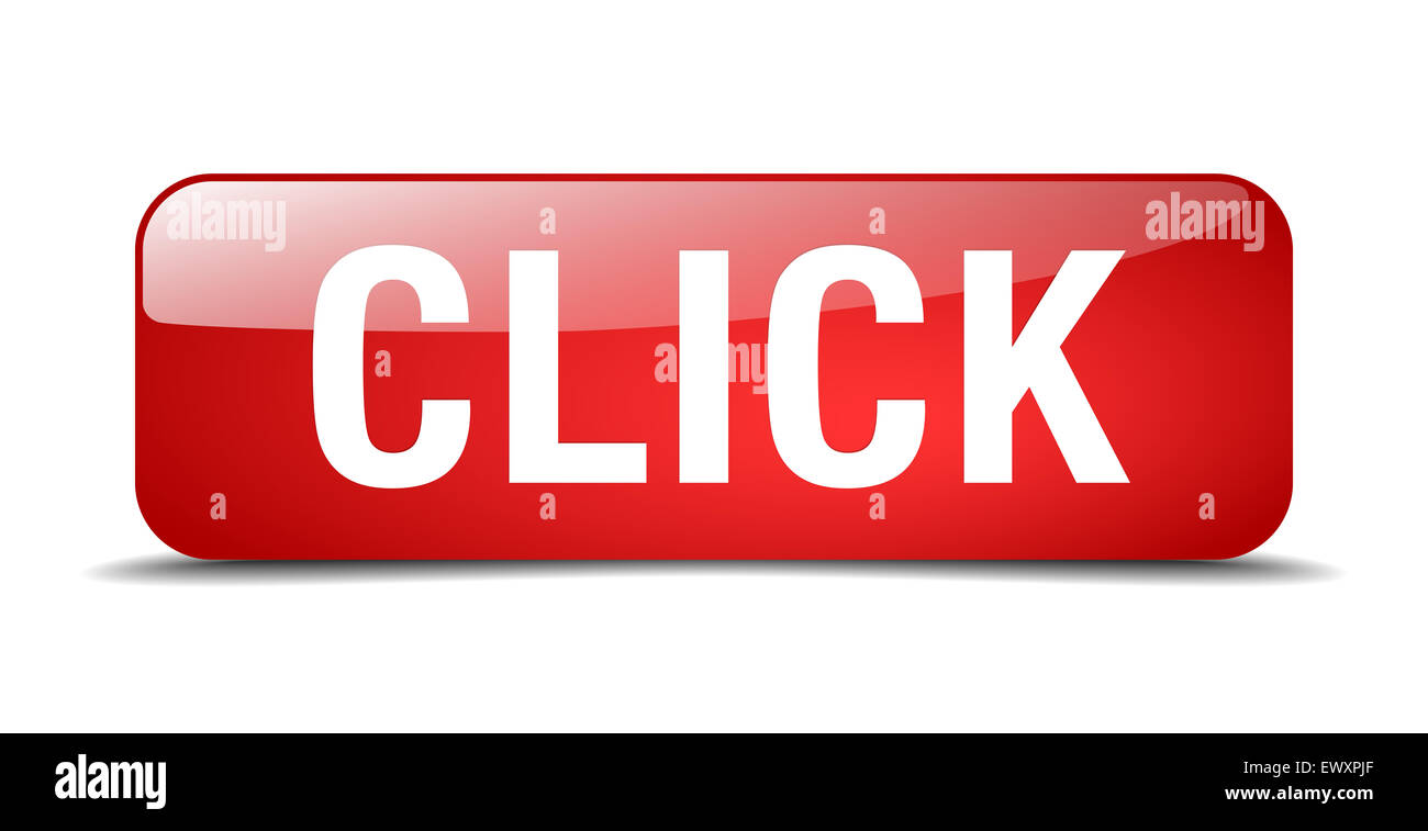 click red square 3d realistic isolated web button Stock Photo - Alamy