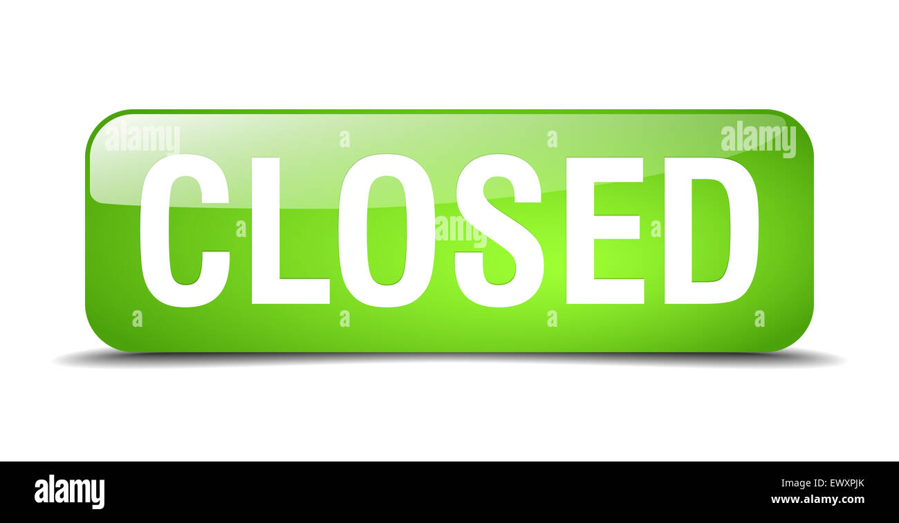 closed green square 3d realistic isolated web button Stock Photo - Alamy