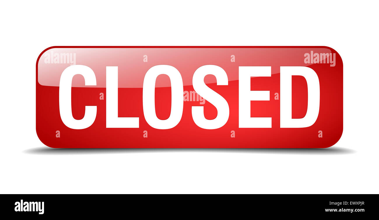 closed red square 3d realistic isolated web button Stock Photo - Alamy