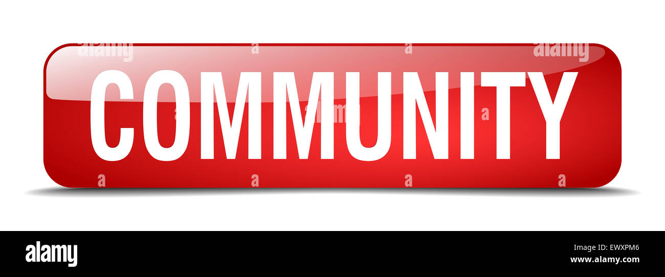 community red square 3d realistic isolated web button Stock Photo - Alamy