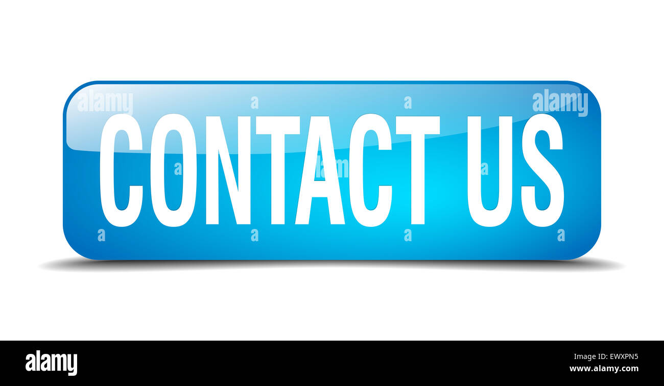 contact us blue square 3d realistic isolated web button Stock Photo - Alamy