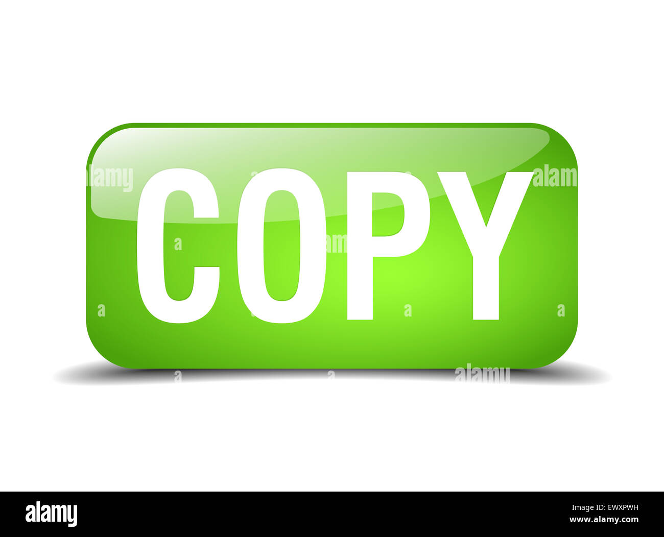 copy green square 3d realistic isolated web button Stock Photo - Alamy