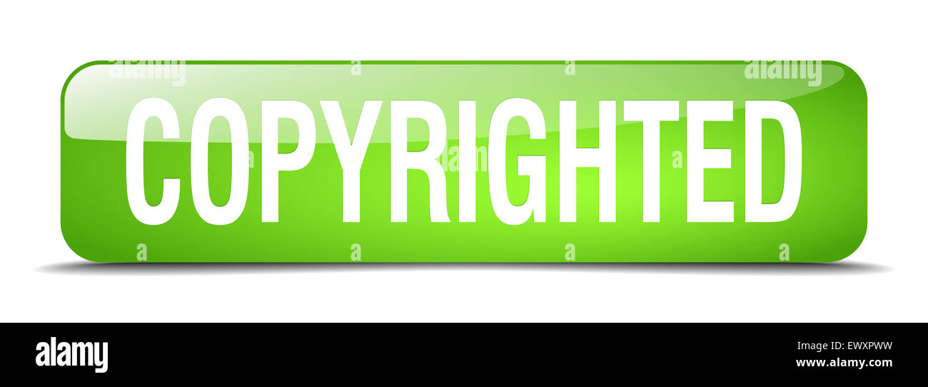 copyrighted green square 3d realistic isolated web button Stock Photo ... copyrighted green square 3d realistic isolated web button Stock Photo ...