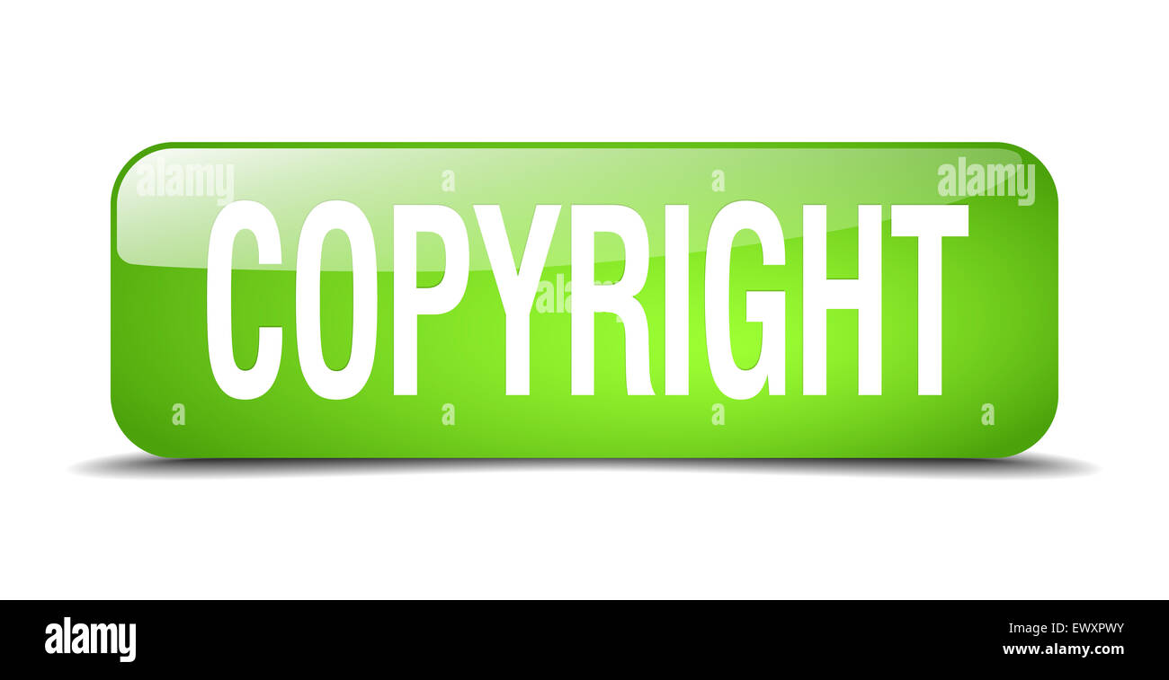 copyright green square 3d realistic isolated web button Stock Photo - Alamy