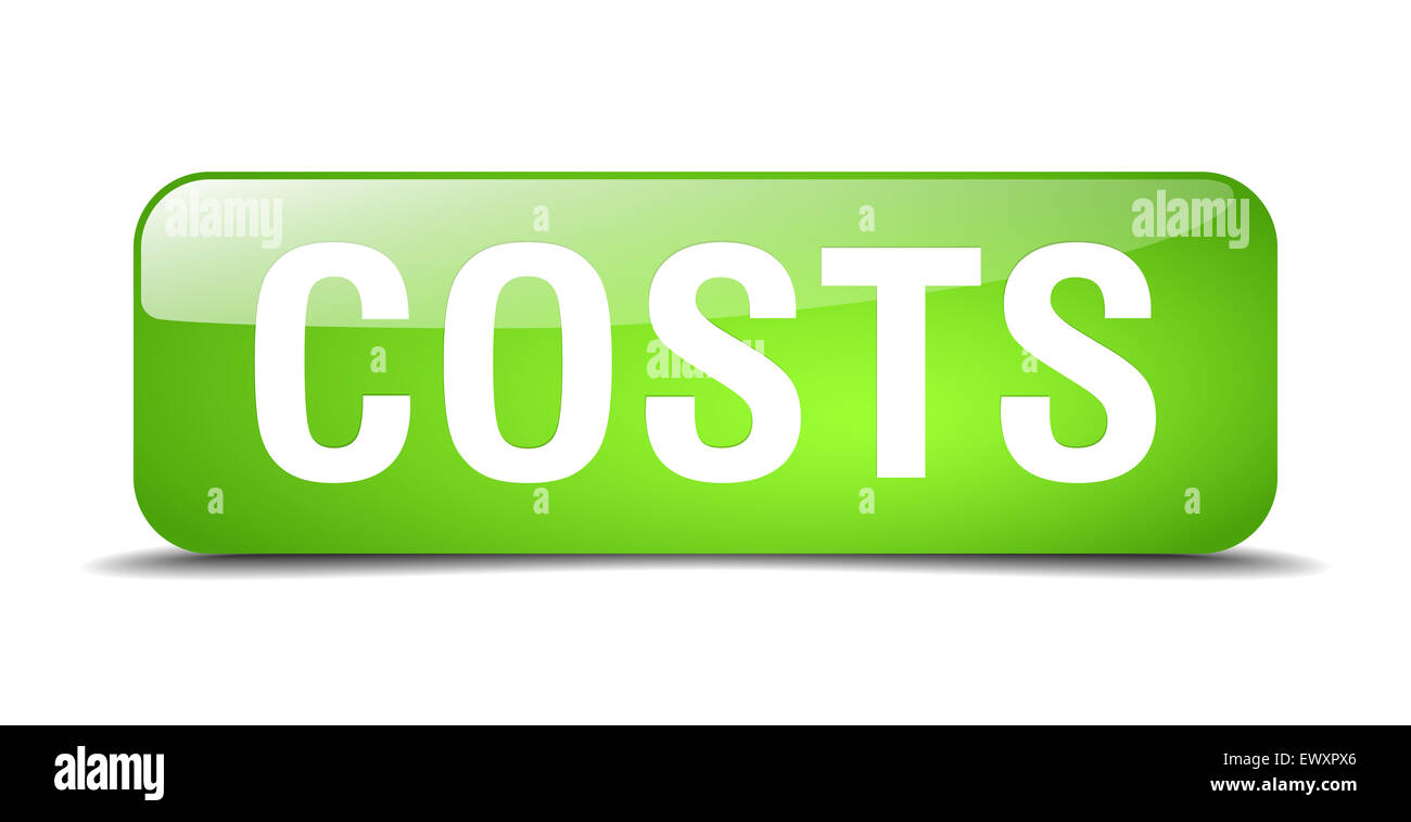 costs green square 3d realistic isolated web button Stock Photo - Alamy