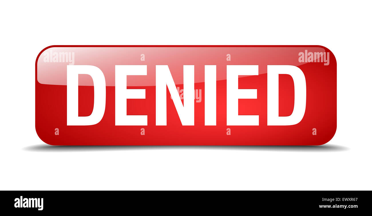 denied red square 3d realistic isolated web button Stock Photo - Alamy