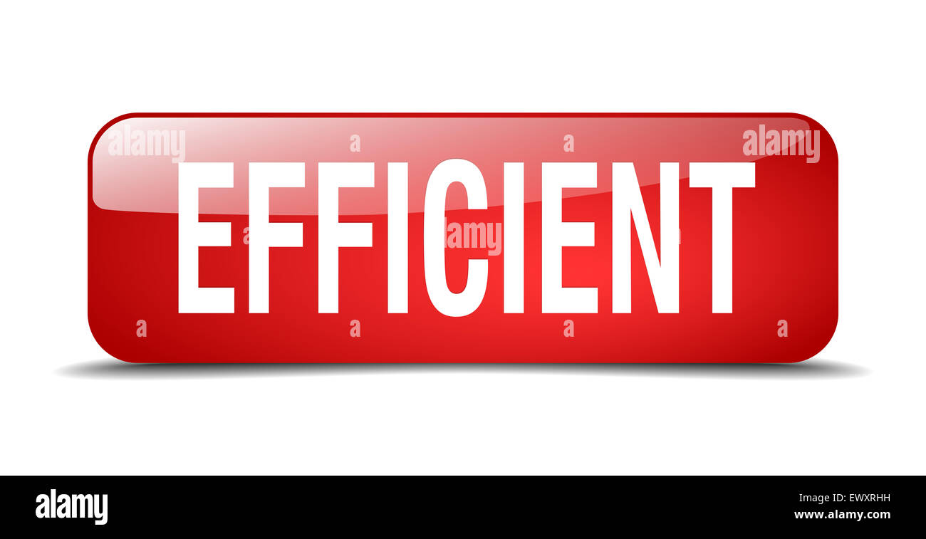 efficient red square 3d realistic isolated web button Stock Photo - Alamy
