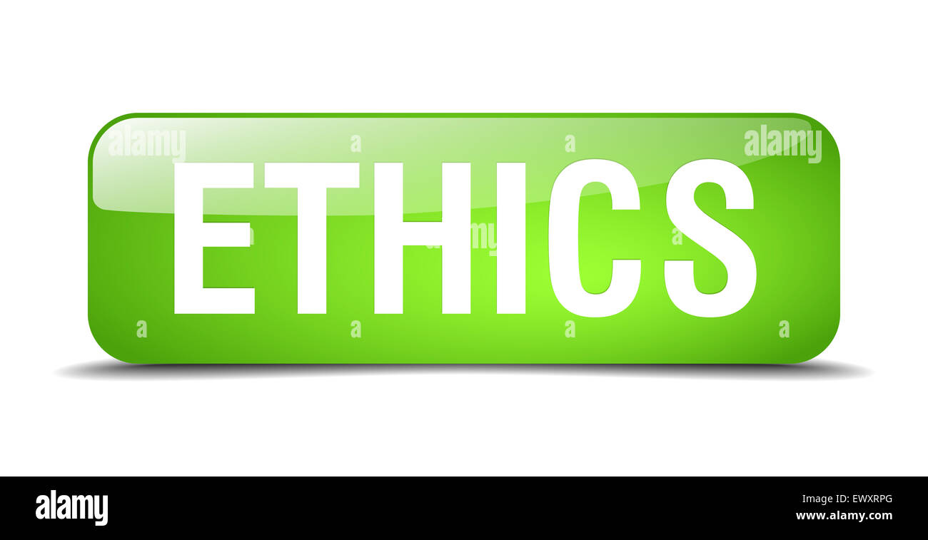 ethics green square 3d realistic isolated web button Stock Photo - Alamy