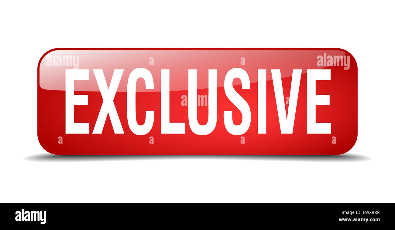 exclusive red square 3d realistic isolated web button Stock Photo - Alamy