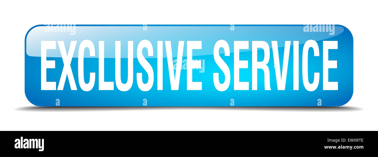 exclusive service blue square 3d realistic isolated web button Stock ...