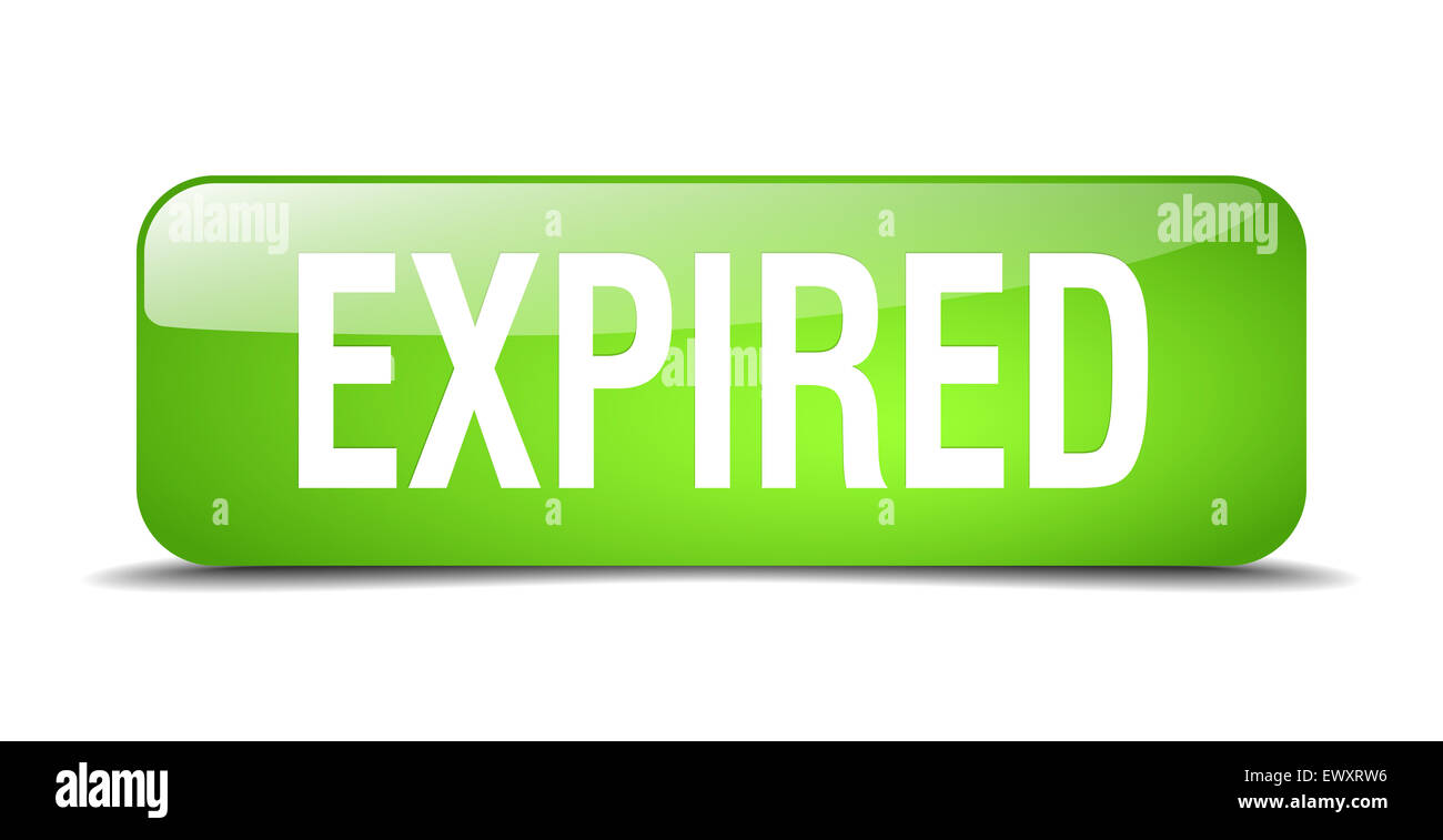 expired green square 3d realistic isolated web button Stock Photo - Alamy