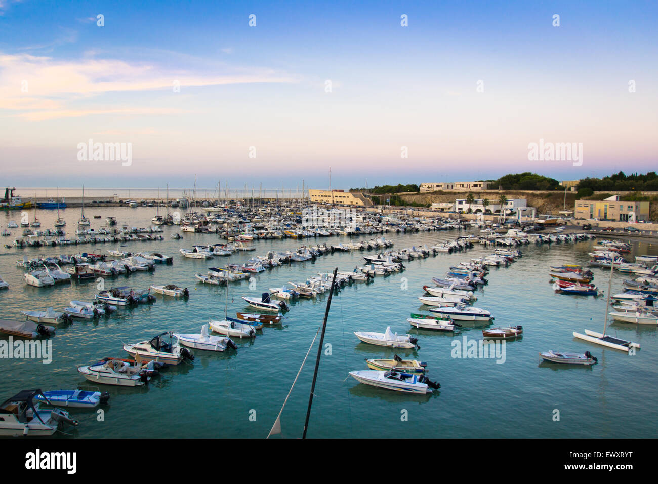 view of marina of Otranto at sunset Stock Photo - Alamy