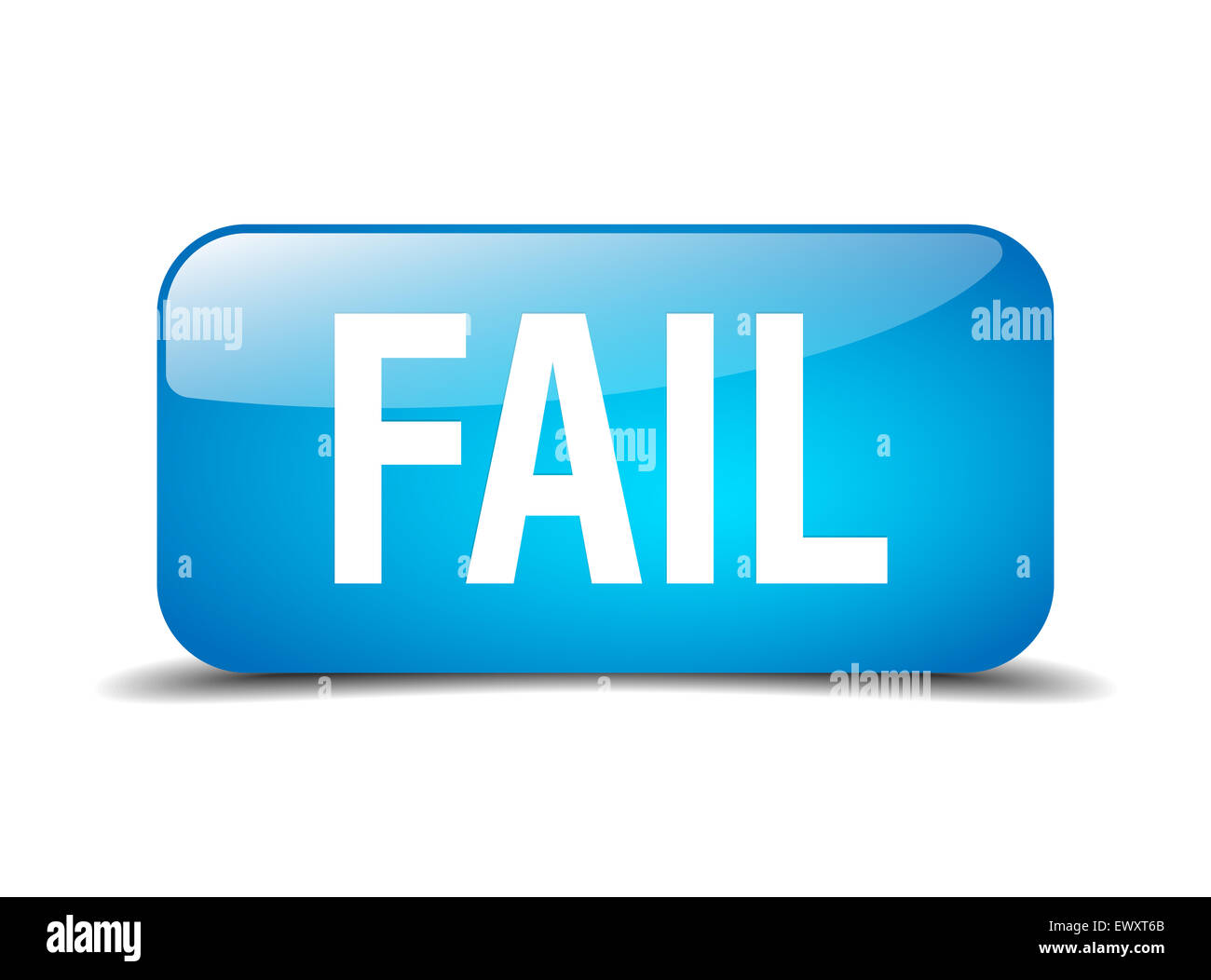 fail blue square 3d realistic isolated web button Stock Photo - Alamy