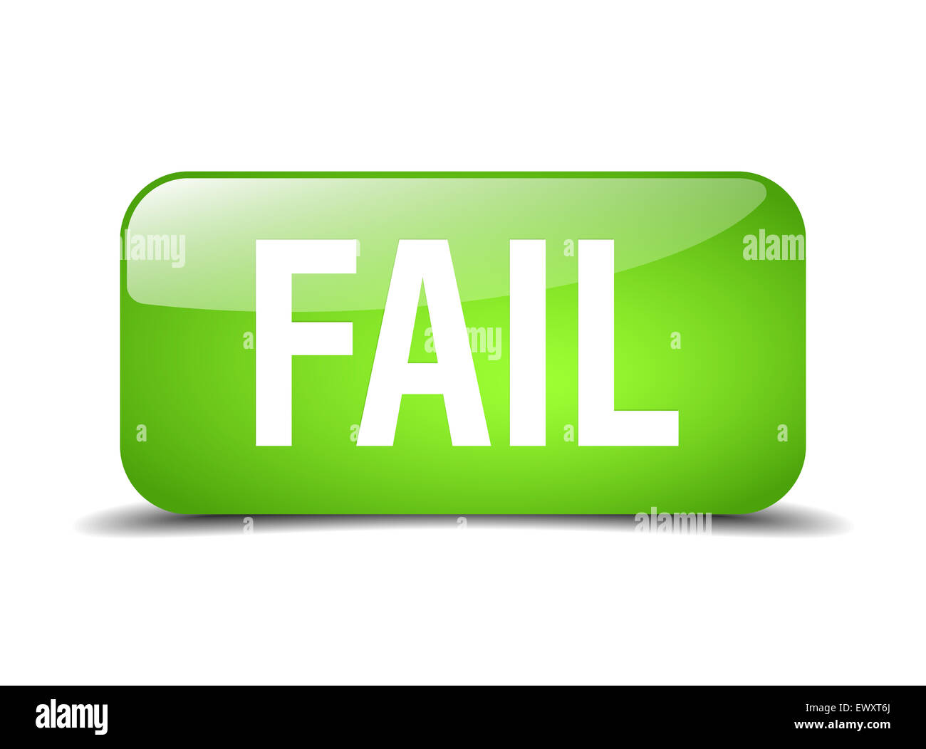 fail green square 3d realistic isolated web button Stock Photo - Alamy
