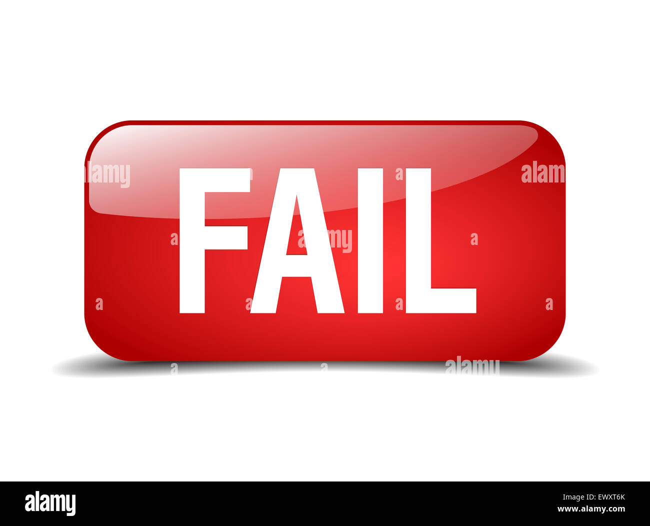 fail red square 3d realistic isolated web button Stock Photo - Alamy