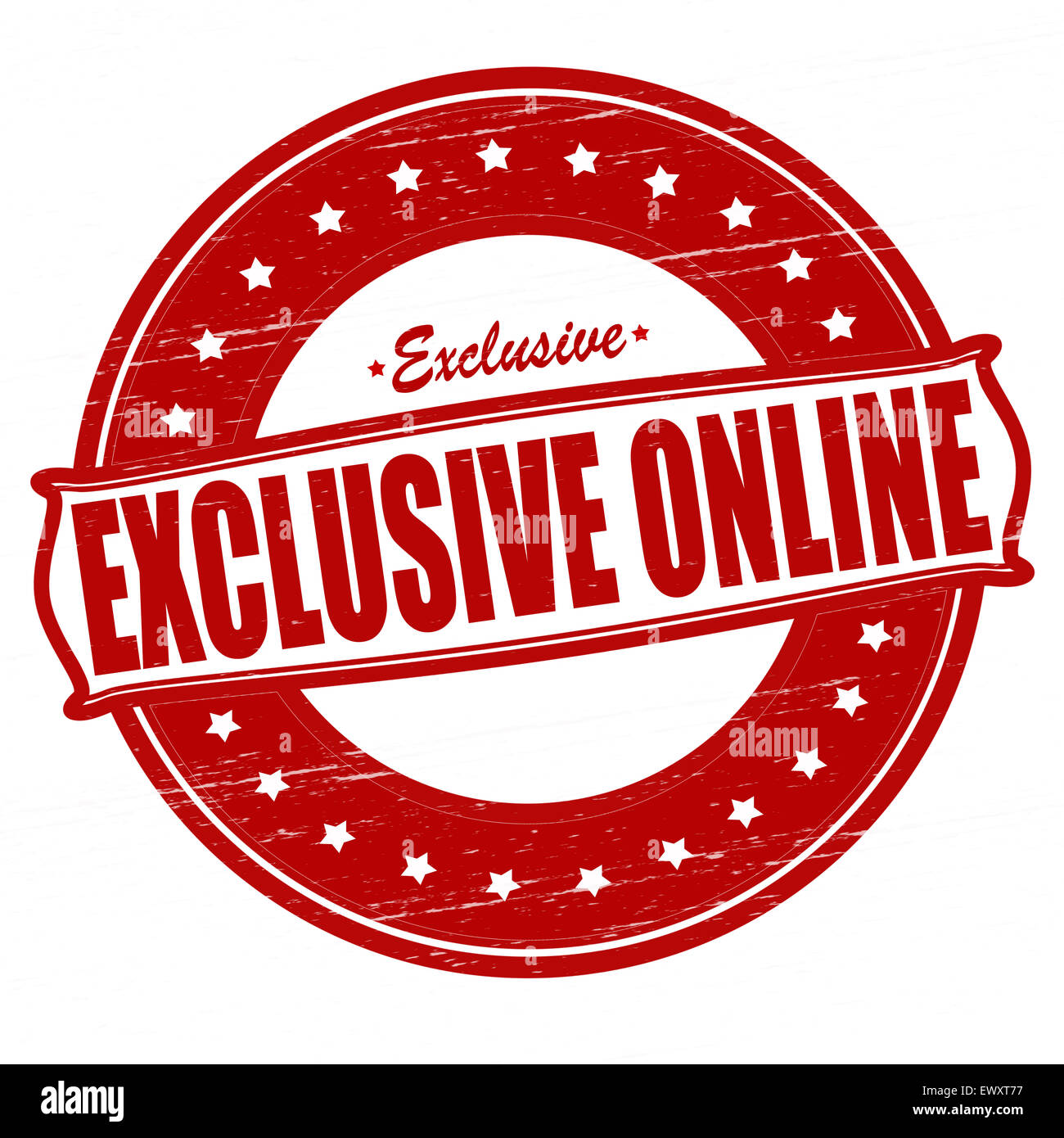 Stamp with text exclusive on line inside, ilustration Stock Photo - Alamy