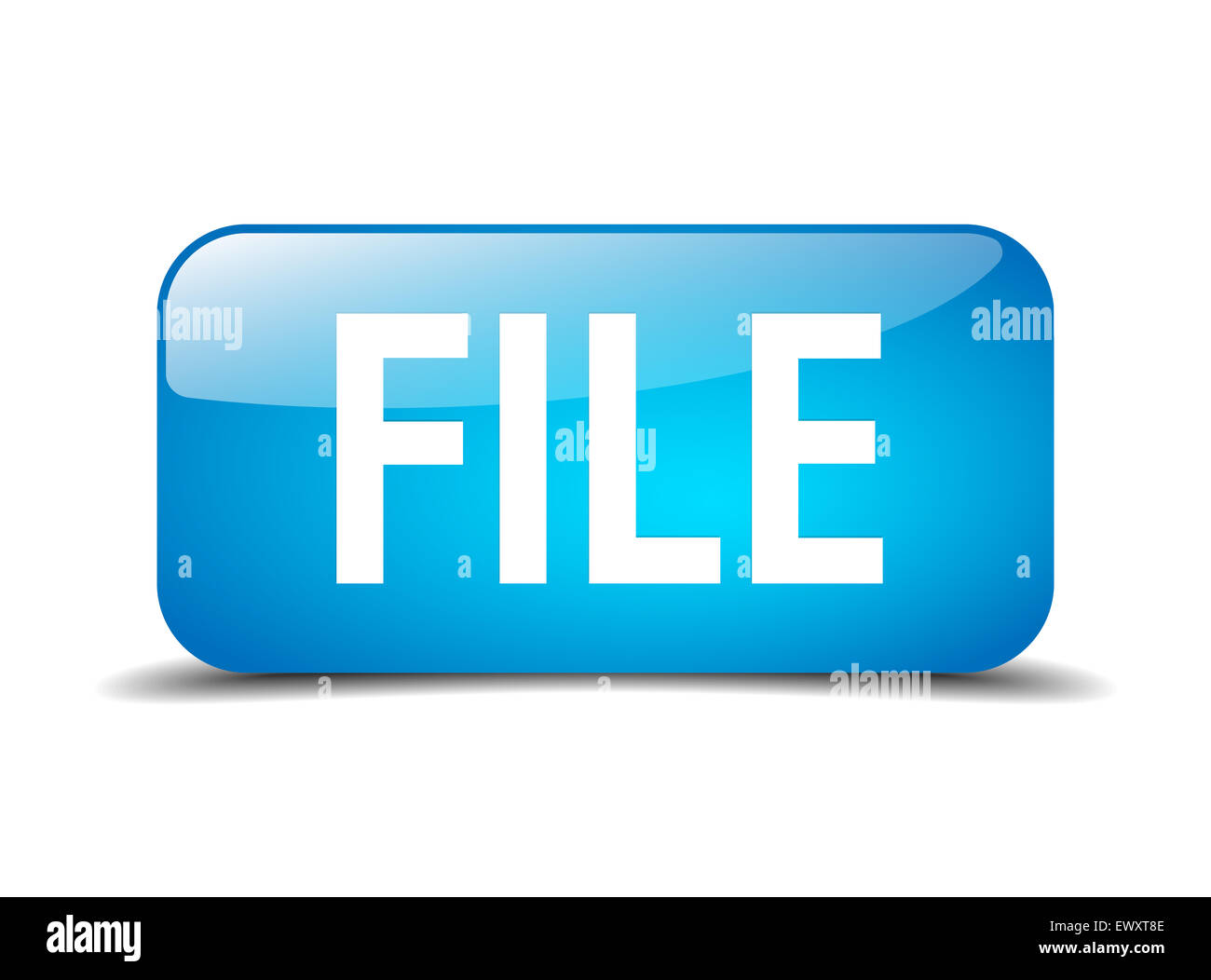 file blue square 3d realistic isolated web button Stock Photo - Alamy