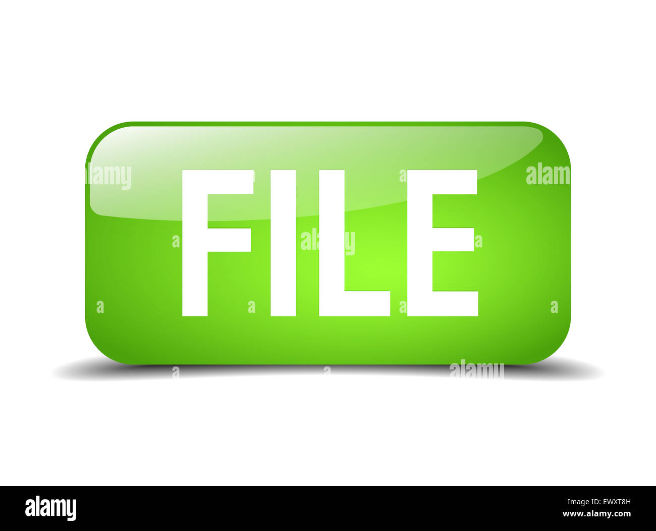 file green square 3d realistic isolated web button Stock Photo - Alamy