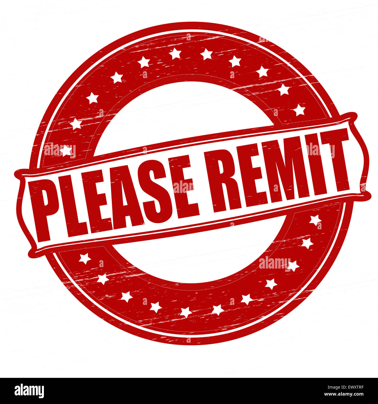 Stamp with text please remit inside, ilustration Stock Photo - Alamy