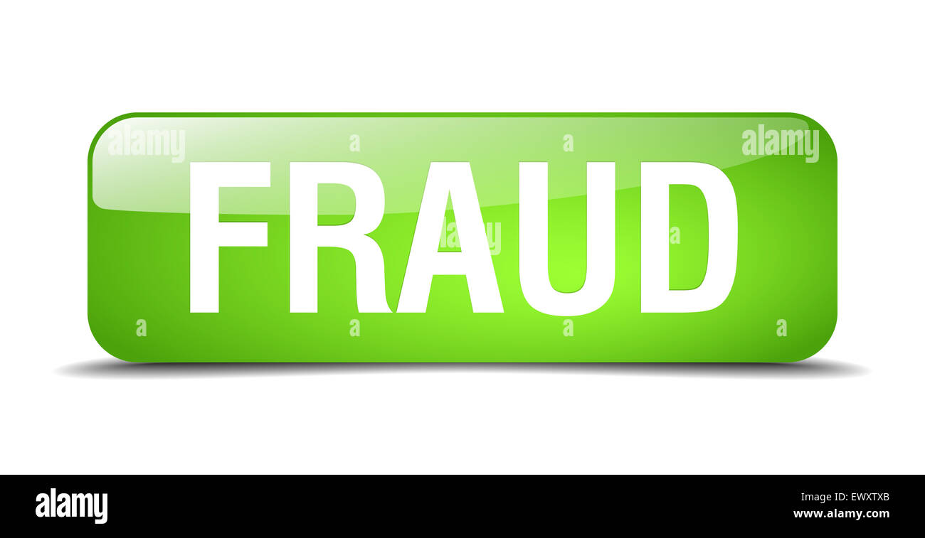 fraud green square 3d realistic isolated web button Stock Photo - Alamy