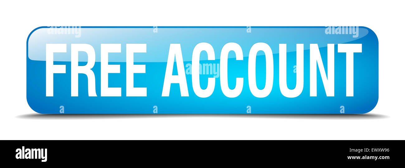 free account blue square 3d realistic isolated web button Stock Photo ...
