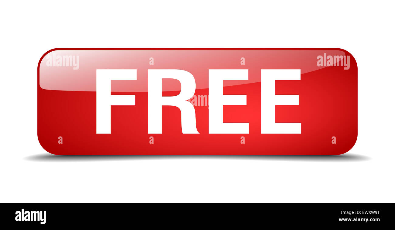 free red square 3d realistic isolated web button Stock Photo - Alamy