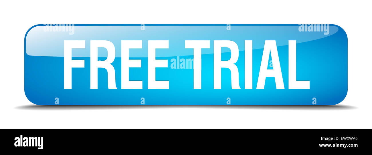 free trial blue square 3d realistic isolated web button Stock Photo - Alamy