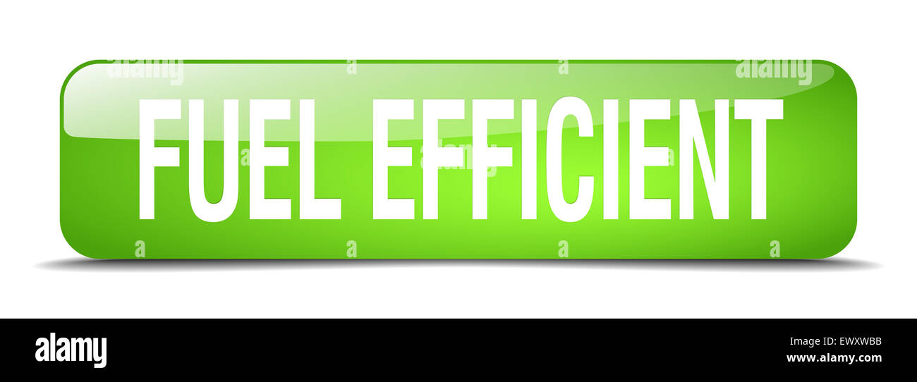 fuel efficient green square 3d realistic isolated web button Stock ...