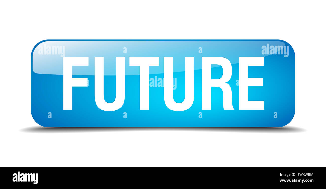 future blue square 3d realistic isolated web button Stock Photo - Alamy