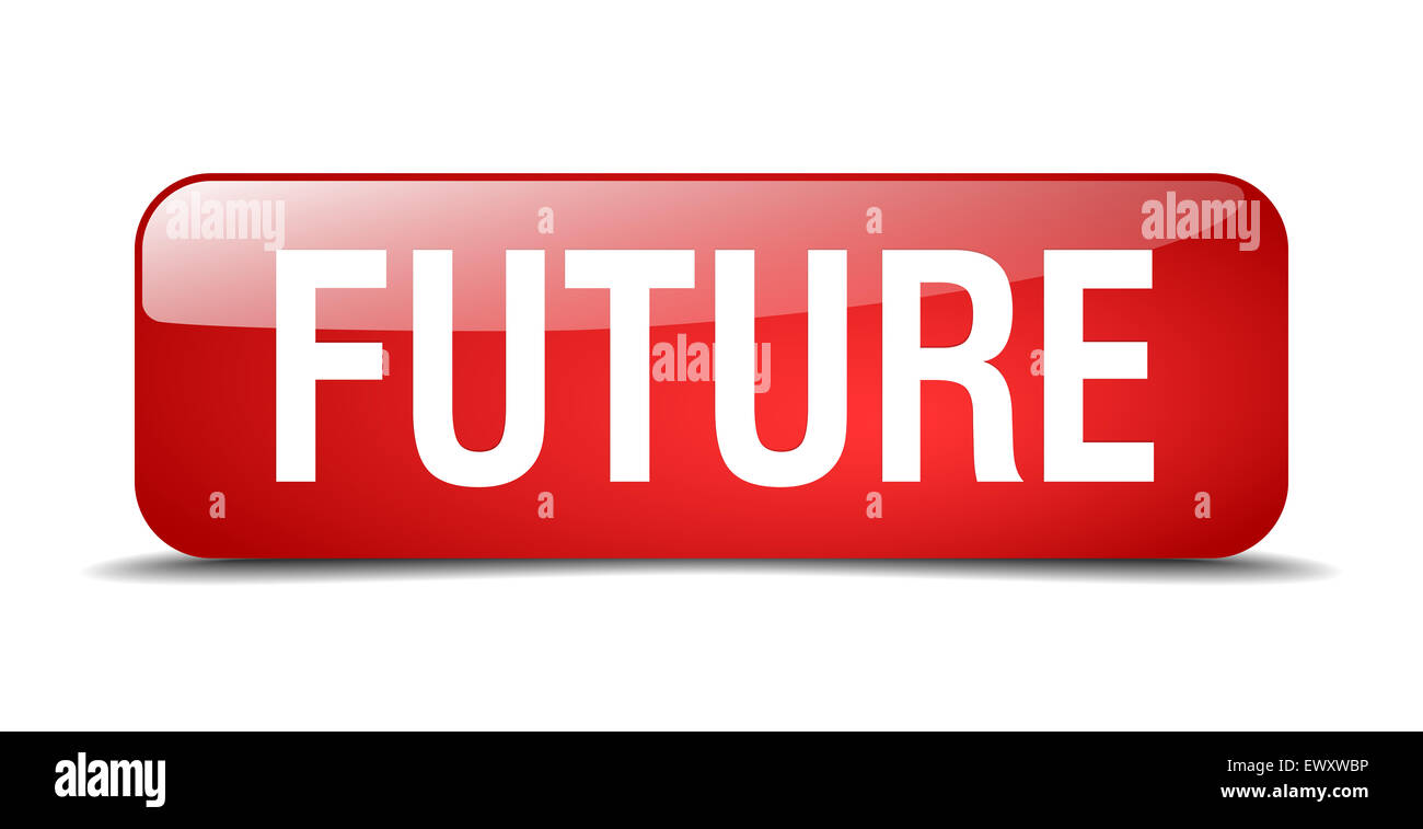 future red square 3d realistic isolated web button Stock Photo - Alamy