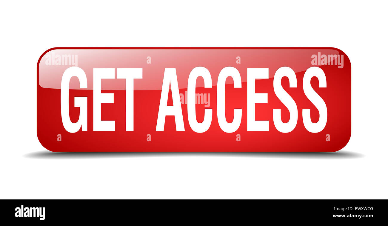 get access red square 3d realistic isolated web button Stock Photo - Alamy