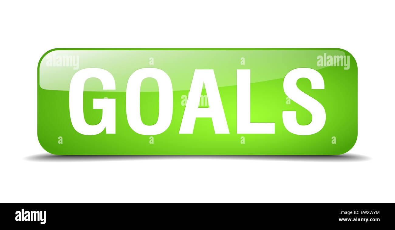 goals green square 3d realistic isolated web button Stock Photo - Alamy