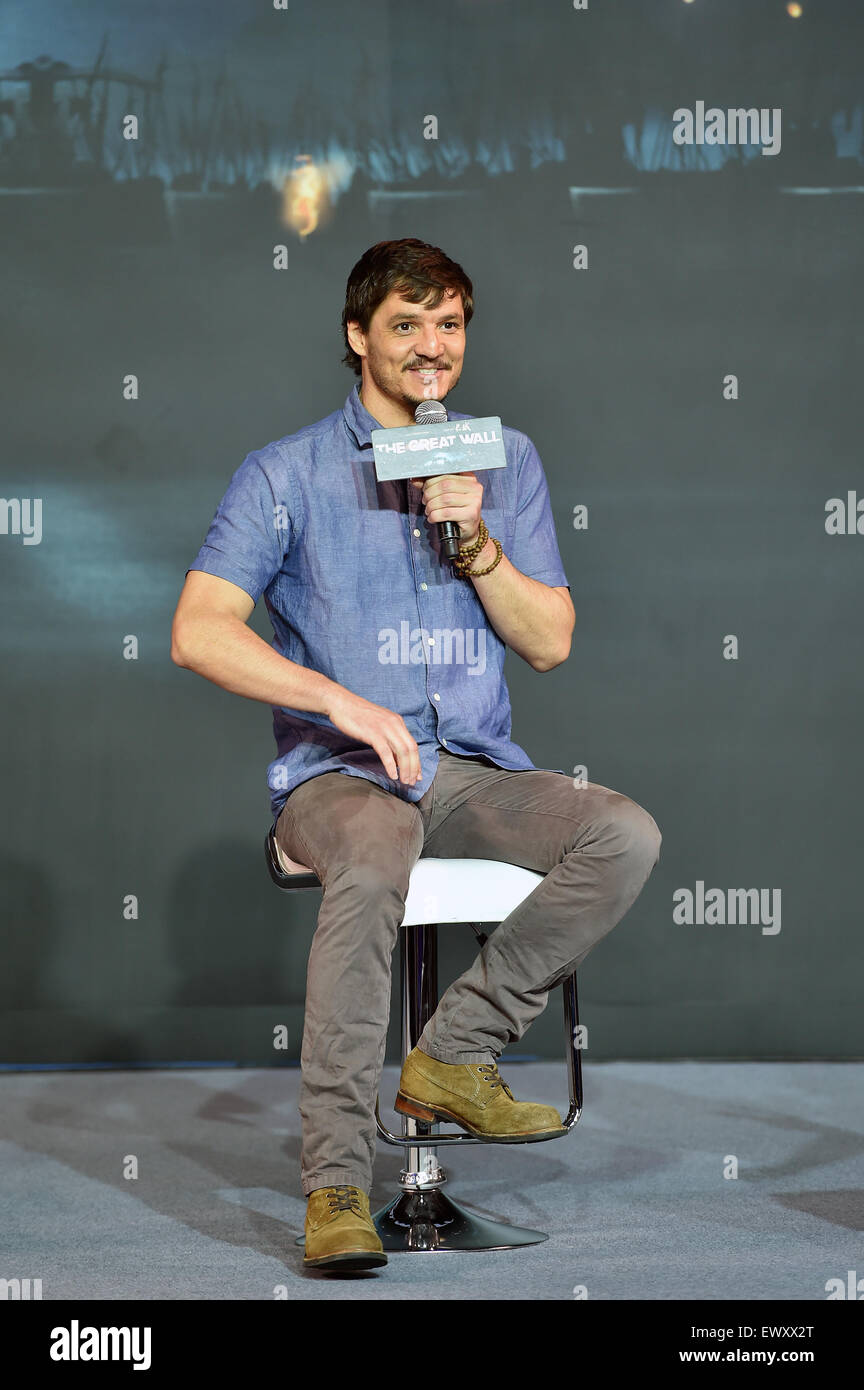 Beijing, China. 2nd July, 2015. Chilean actor Pedro Pascal attends the ...