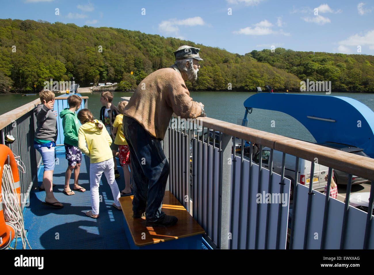 Sculpture of an Old Man on the King Harry Ferry Bridge vehicular chain ...