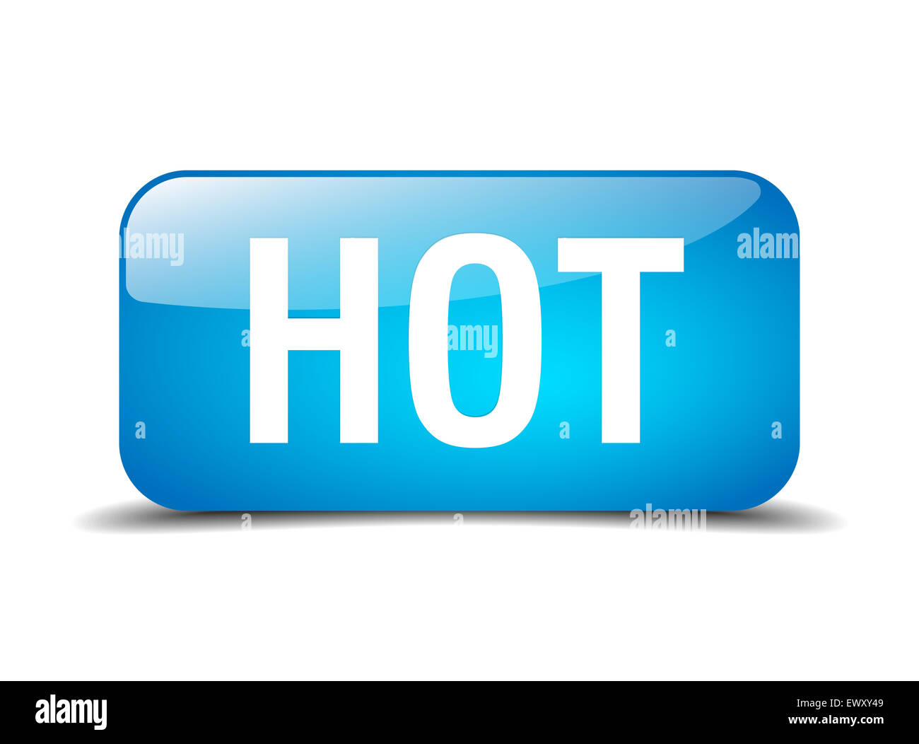 hot blue square 3d realistic isolated web button Stock Photo - Alamy