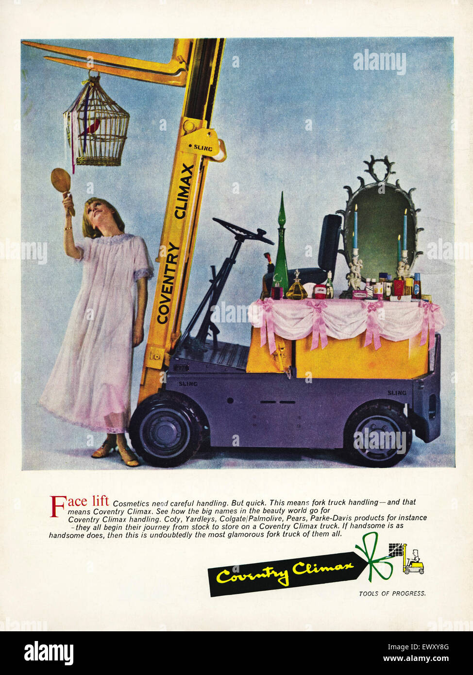 1960s advertisement circa 1968 magazine advert for Coventry Climax fork ...