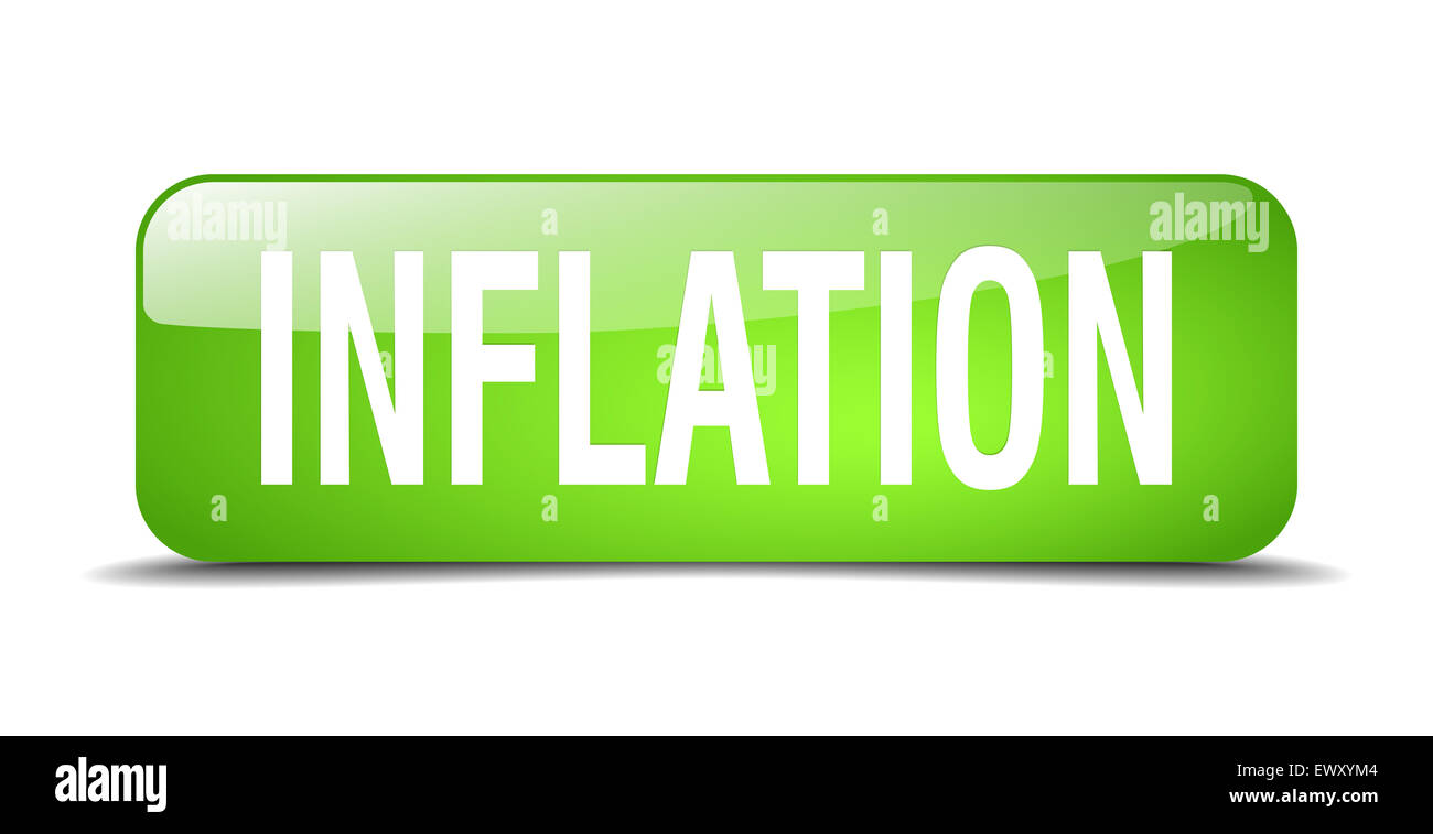 inflation green square 3d realistic isolated web button Stock Photo - Alamy