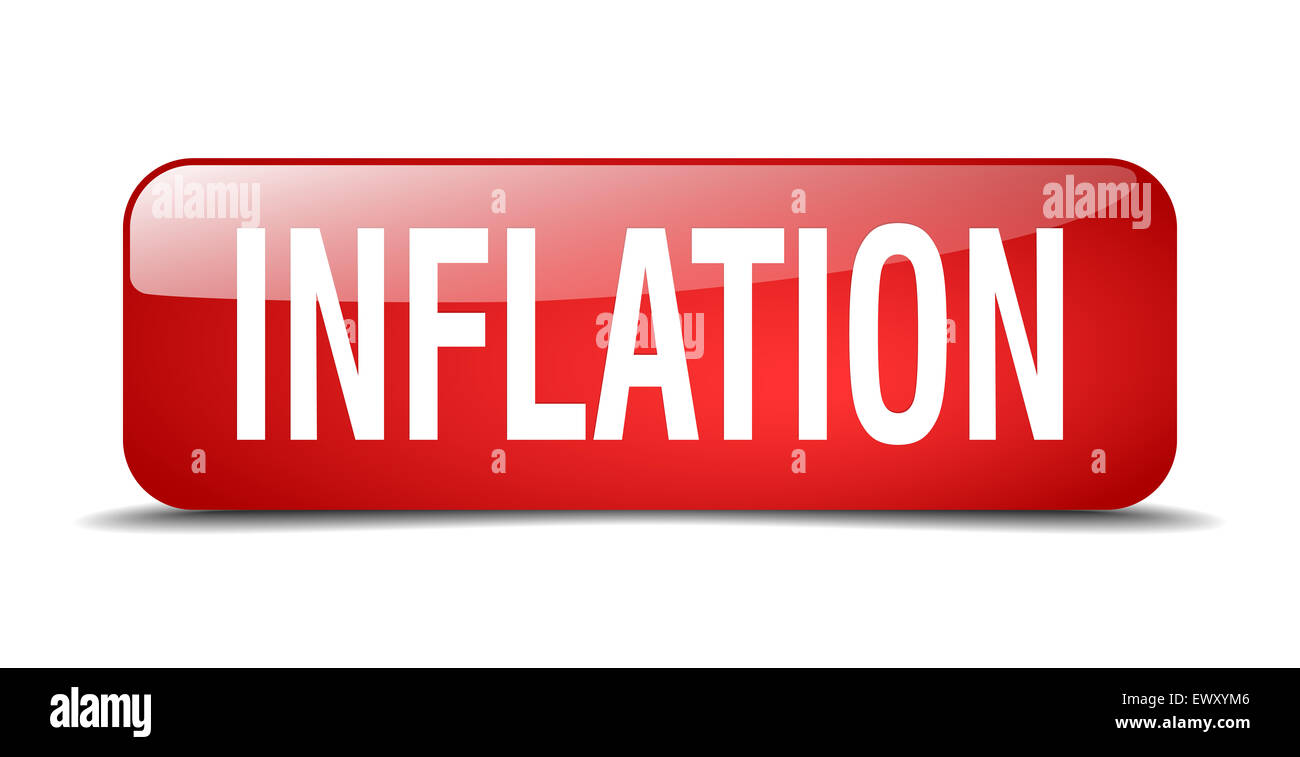 inflation red square 3d realistic isolated web button Stock Photo - Alamy