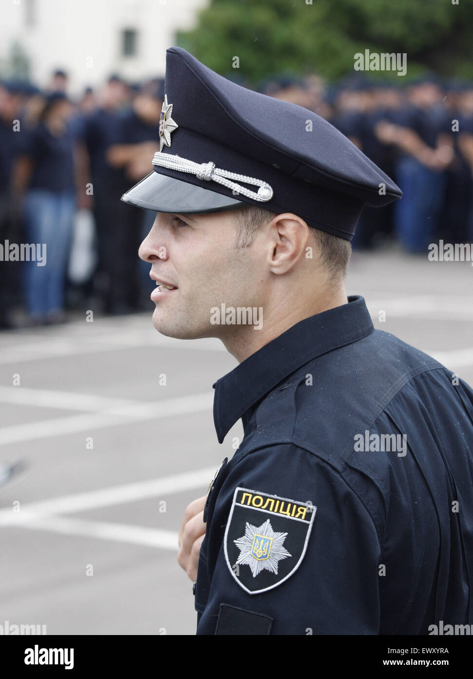 Kiev, Ukraine. 2nd July, 2015. Ukrainian policeman during of the ...