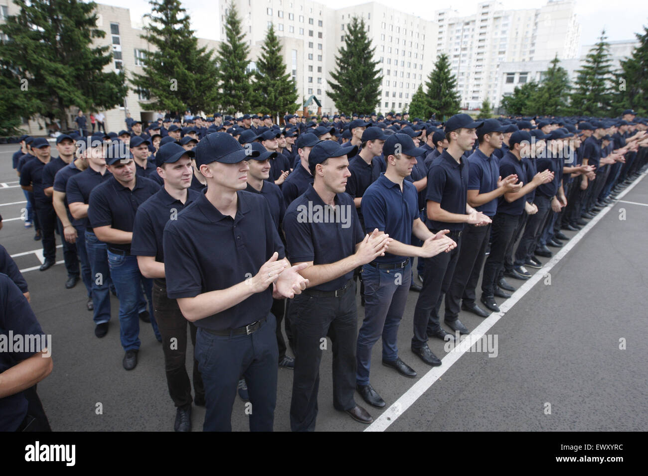 Kiev, Ukraine. 2nd July, 2015. Ukrainian police during of the ceremony ...